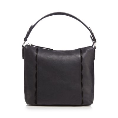 Offer Debenhams The Collection - Black leather scallop