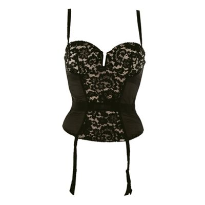 Rosy - Black 'L'Adorable' lace basque