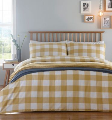 Home Collection Yellow Woven Check bedding set Deal at