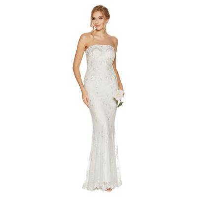 Quiz Amie White Sequin Strapless Bridal Dress Deal at Debenhams